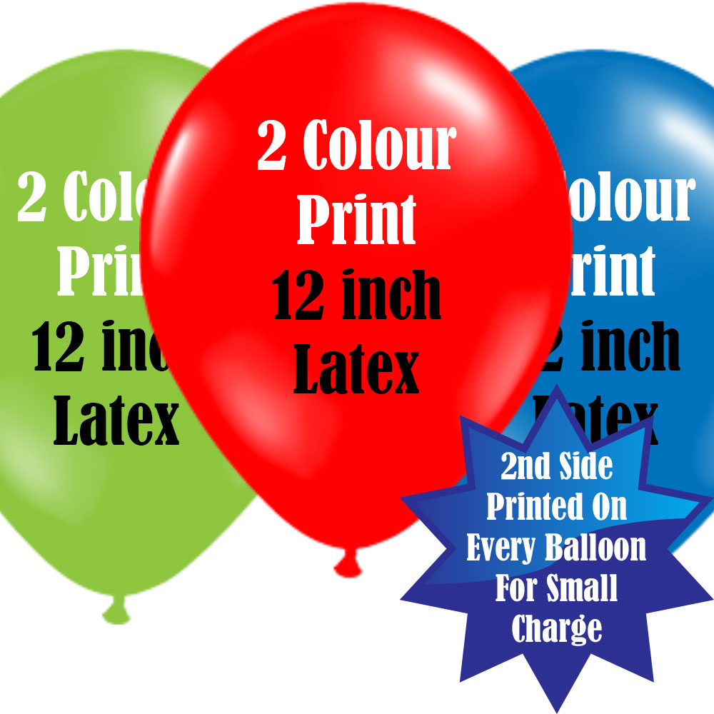 12 Inch Logo Upload Printed Latex Balloons - 2 Ink Colours – Balloon Print